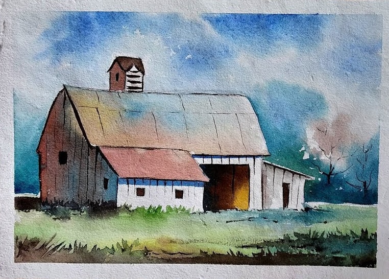 House, Watercolour paint, by Arty Amber – Arty Amber